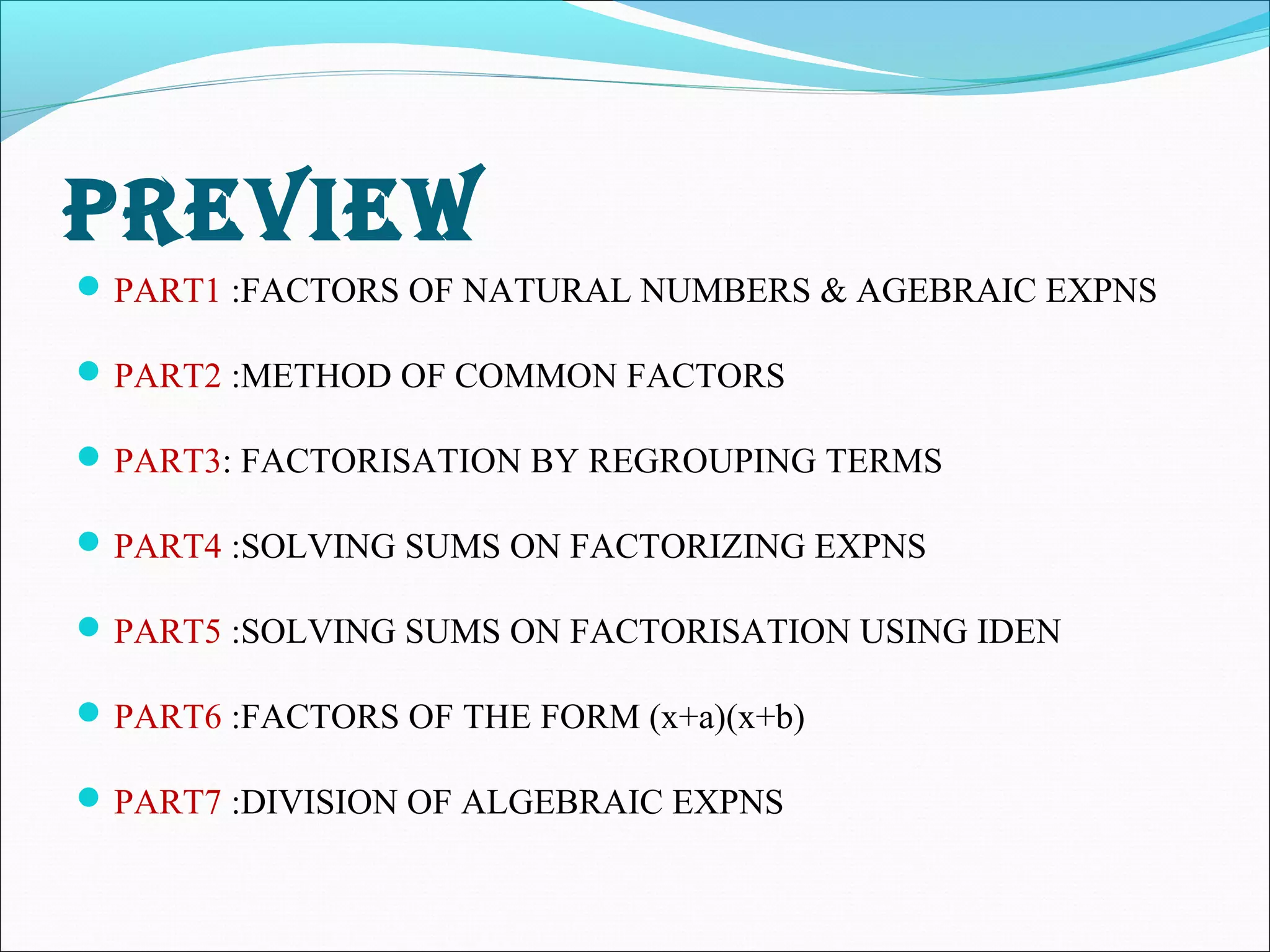 Factorisation 140814105901-phpapp02 | PPT