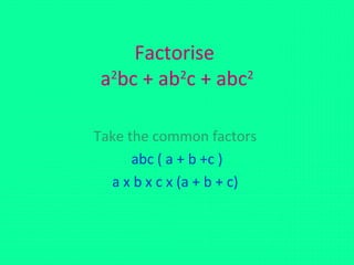 Factorisation | PPT