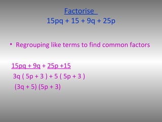 Factorisation | PPT