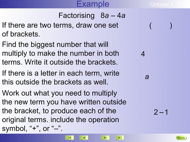 Factorising | PPT