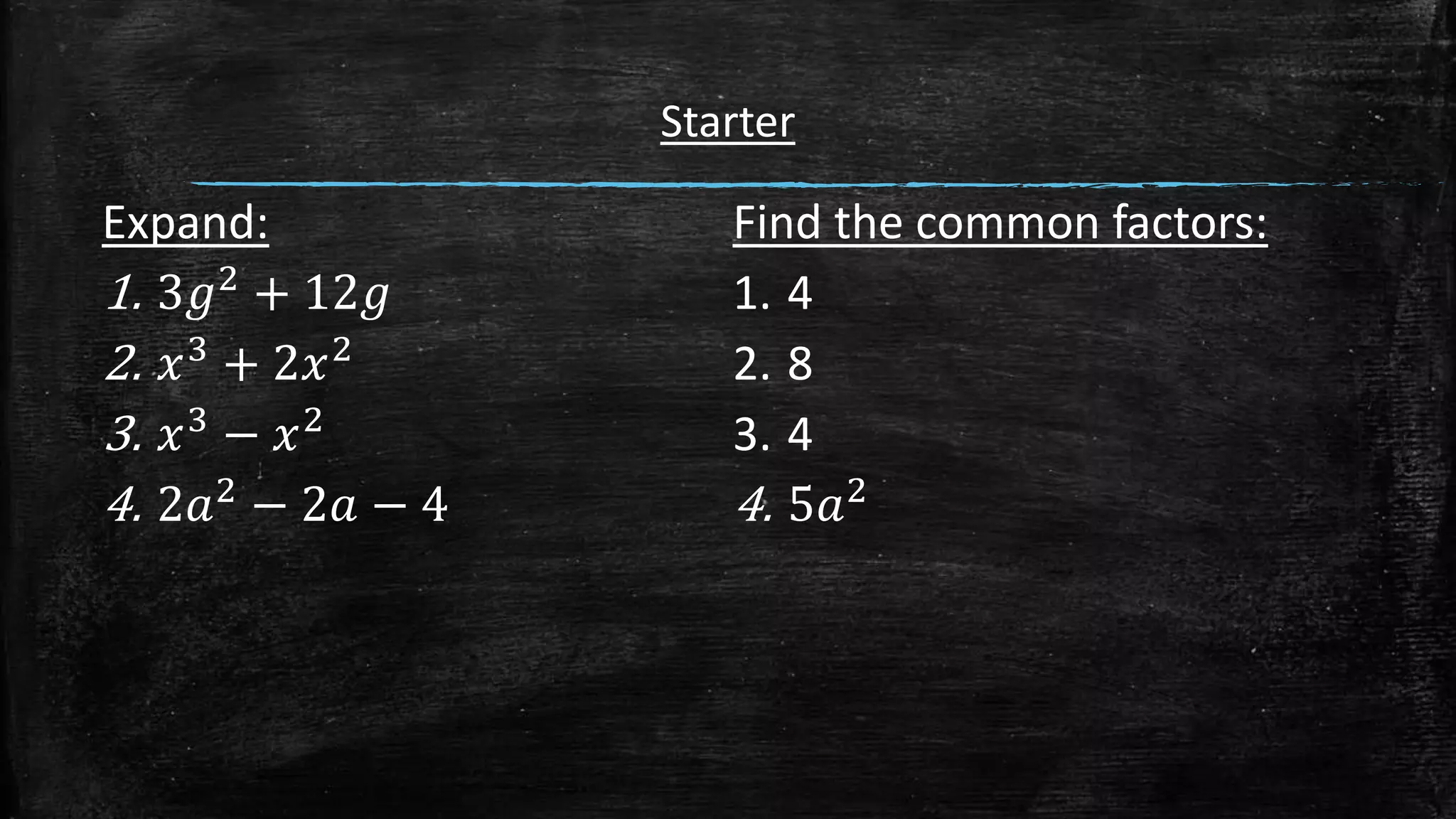 Factorising | PPTX