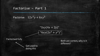 Factorising | PPTX