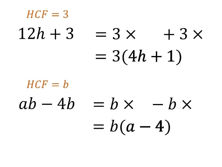Factorising algebraic expressions