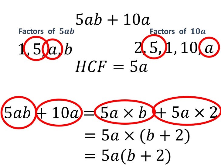 Factorising algebraic expressions