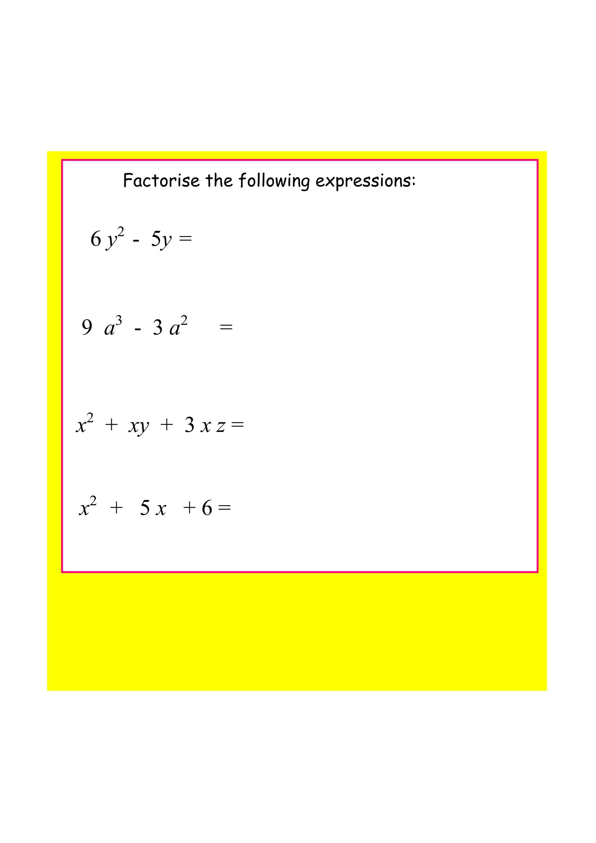 Factorising quadratic expressions 1 | PDF | Computing | Technology ...