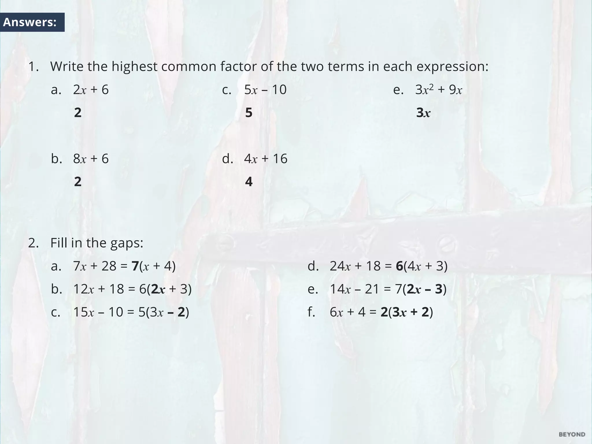 Factorising Single Brackets Presentation.pptx