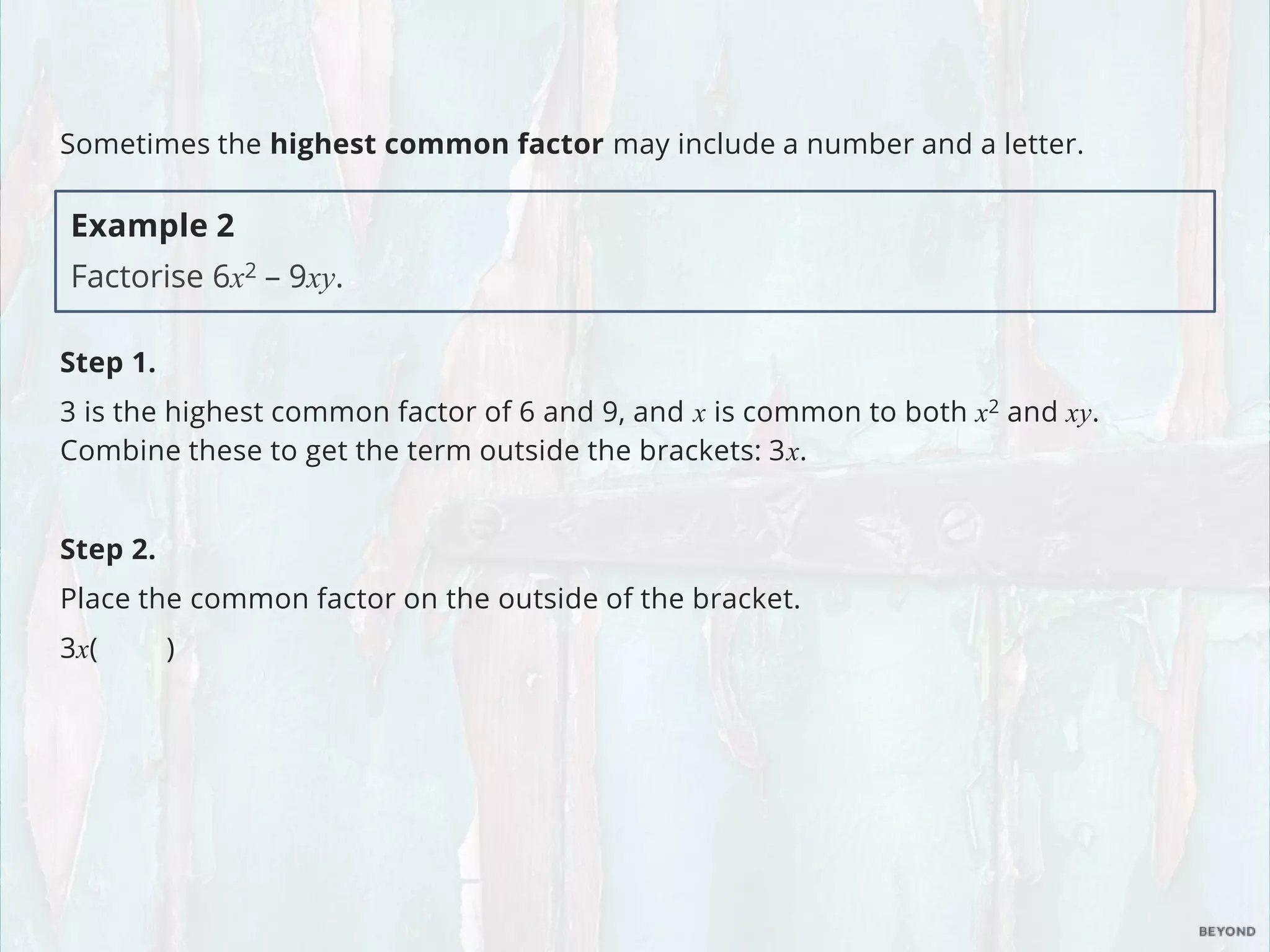 Factorising Single Brackets Presentation.pptx