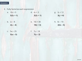 Factorising Single Brackets Presentation.pptx