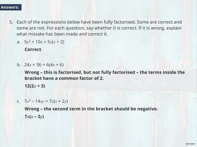 Factorising Single Brackets Presentation.pptx | Sports