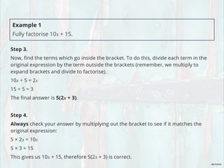 Factorising Single Brackets Presentation.pptx