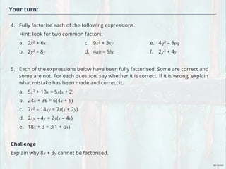 Factorising Single Brackets Presentation.pptx