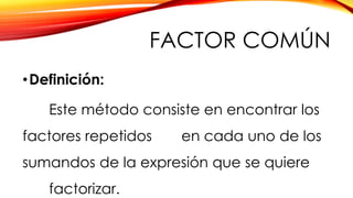 Factorización de polinomios (presentación) | PPTX