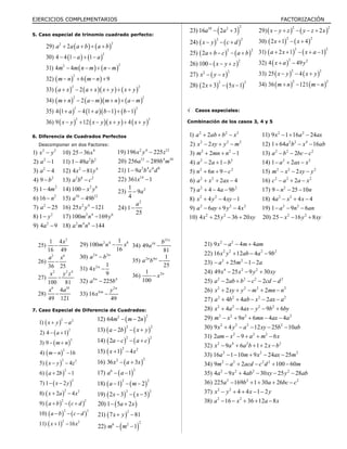 Factorizacion ejercicios | PDF