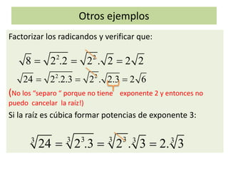 Factorizar y extraer factores de un radical | PPTX