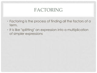 Factorization | PPT