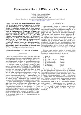 Factorization Hack of RSA Secret Numbers | PDF