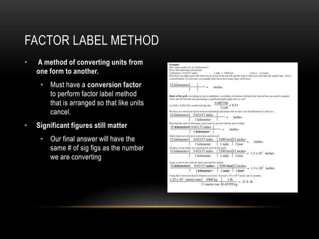 Factor label method | PPT
