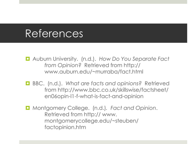 Fact or opinion | PPT