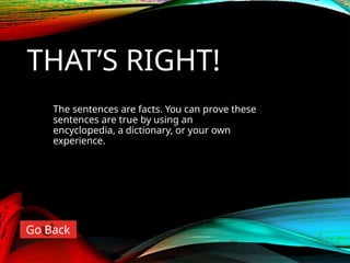 fact or opinion(powerpoint presentation) | PPTX
