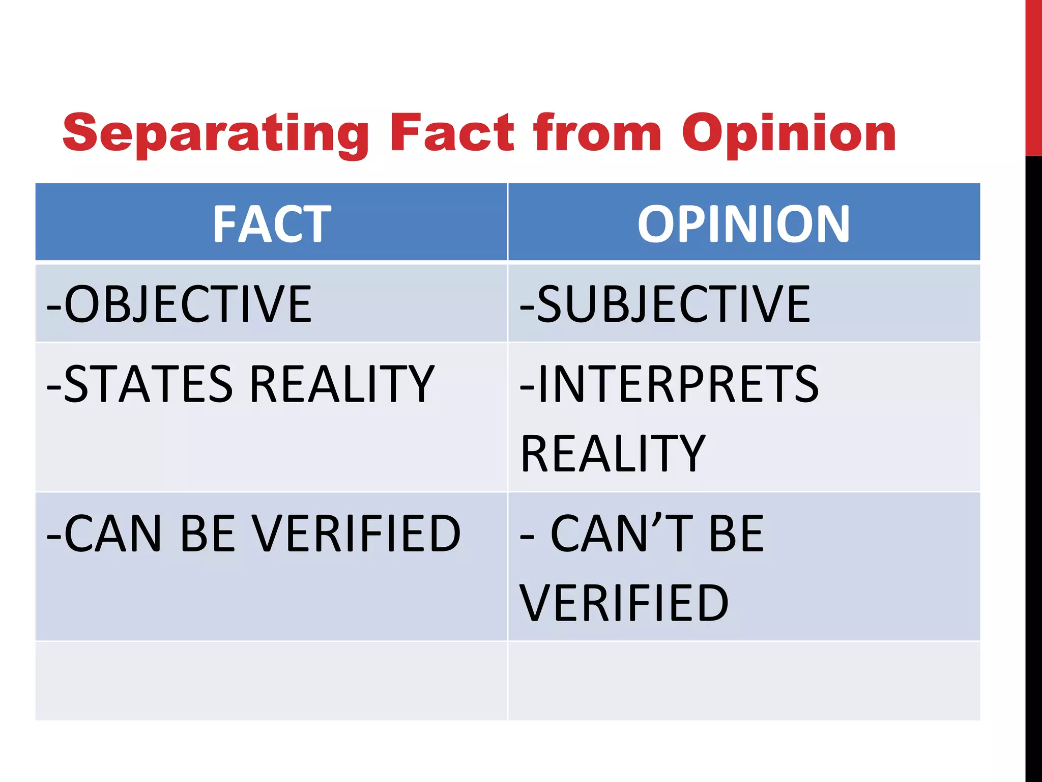 FACT OR OPINION 7.pptx | Infectious Diseases | Diseases and Conditions