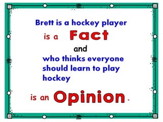 Fact or Opinion PowerPoint and distinguising fact from opinion | PPTX