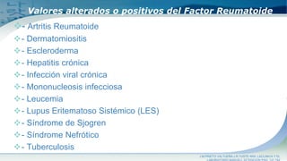 Factor reumatoide | PPT