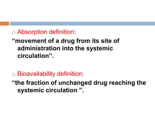 Factors afeecting drug absoption | PPT
