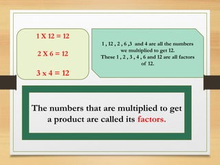 POWERPOINT PRESENTATION ON FACTORS GRADE 4 | PPTX