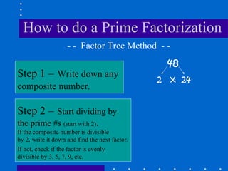 Factors and prime numbers for the grade 5 | PPT