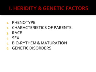 Factors Affecting Growth & Development of children | PPT