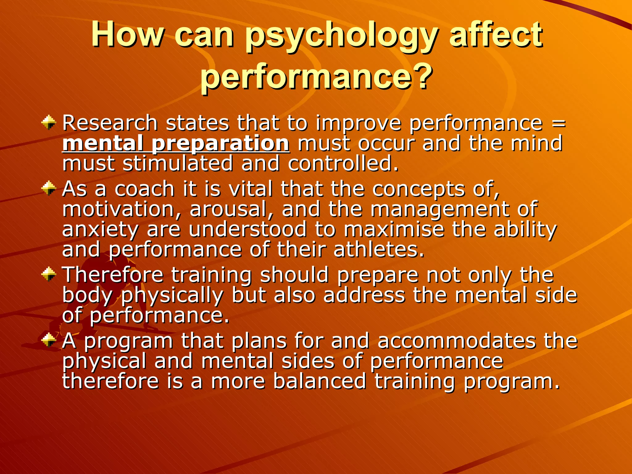 Core 2 Factors affecting performance psychology | PPT
