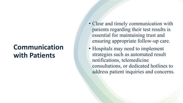 Factors & Elements of Concern in the Tedious Release of Test Results | PPT