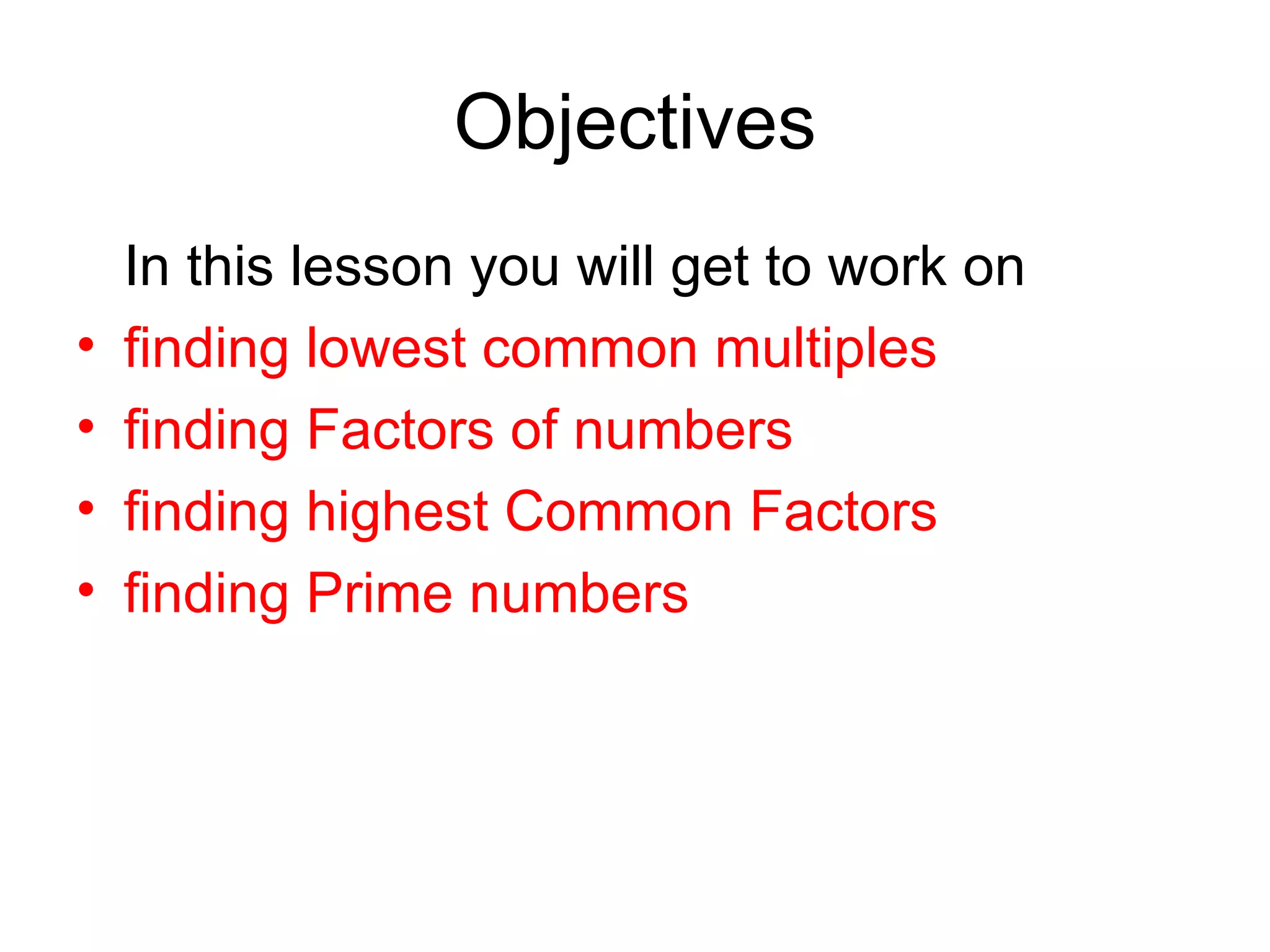 Factors And Primes | PPT