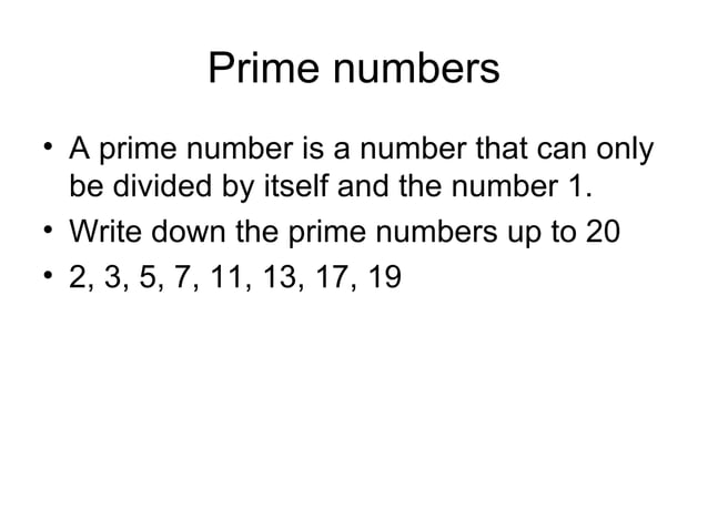 Factors And Primes | PPT