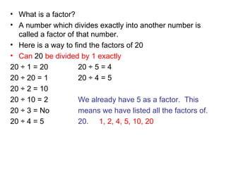 Factors And Primes | PPT