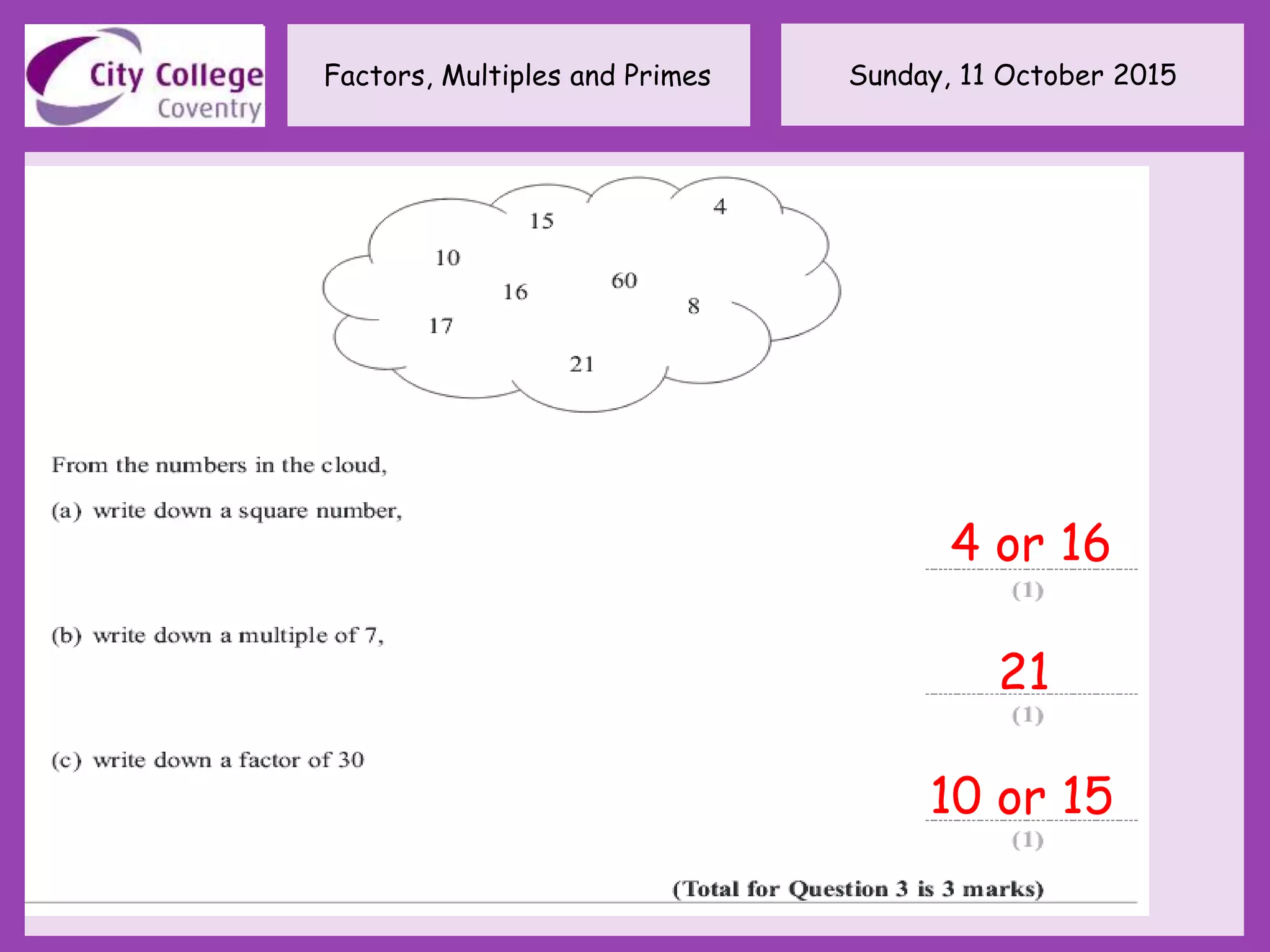 Factors -multiples-and-primes | PPTX