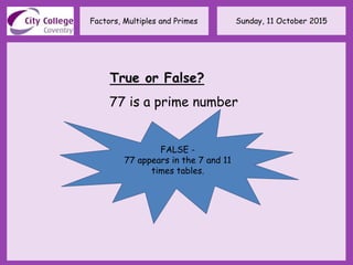 Factors -multiples-and-primes | PPTX