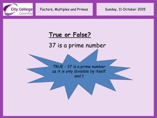 Factors -multiples-and-primes | PPTX