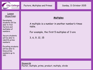 Factors -multiples-and-primes | PPTX