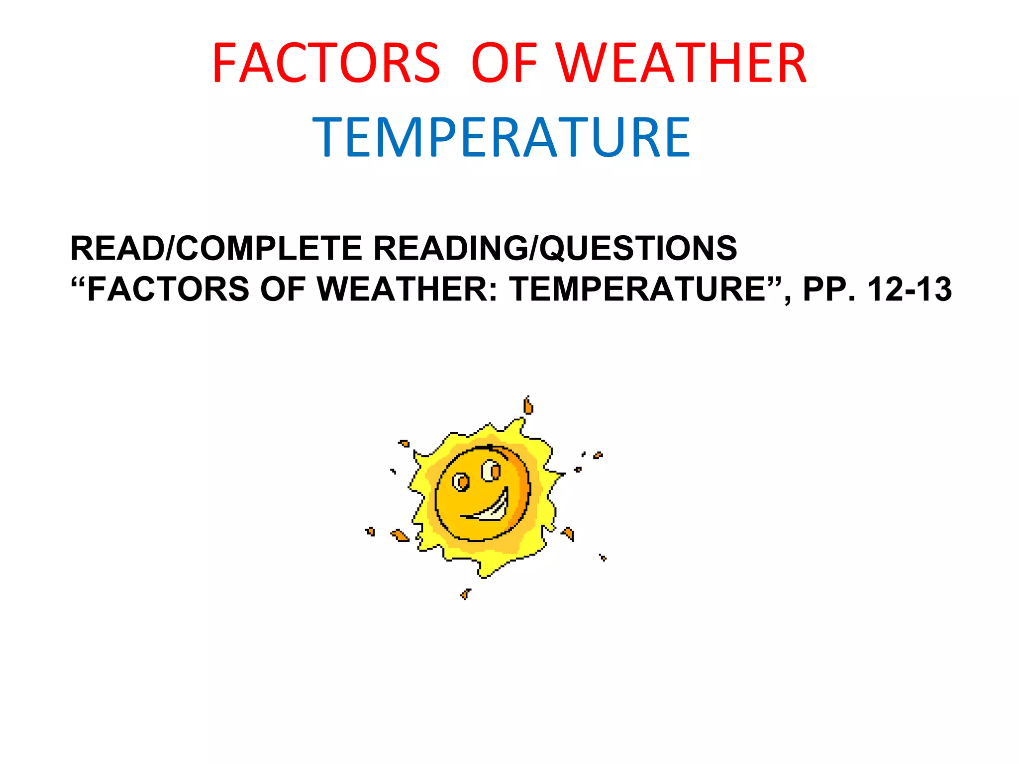 Factors weather-temp-therm | PPT