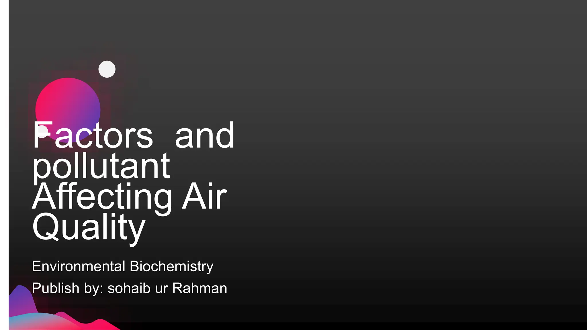 Factors and pollutants effecting Air Quality | PPTX