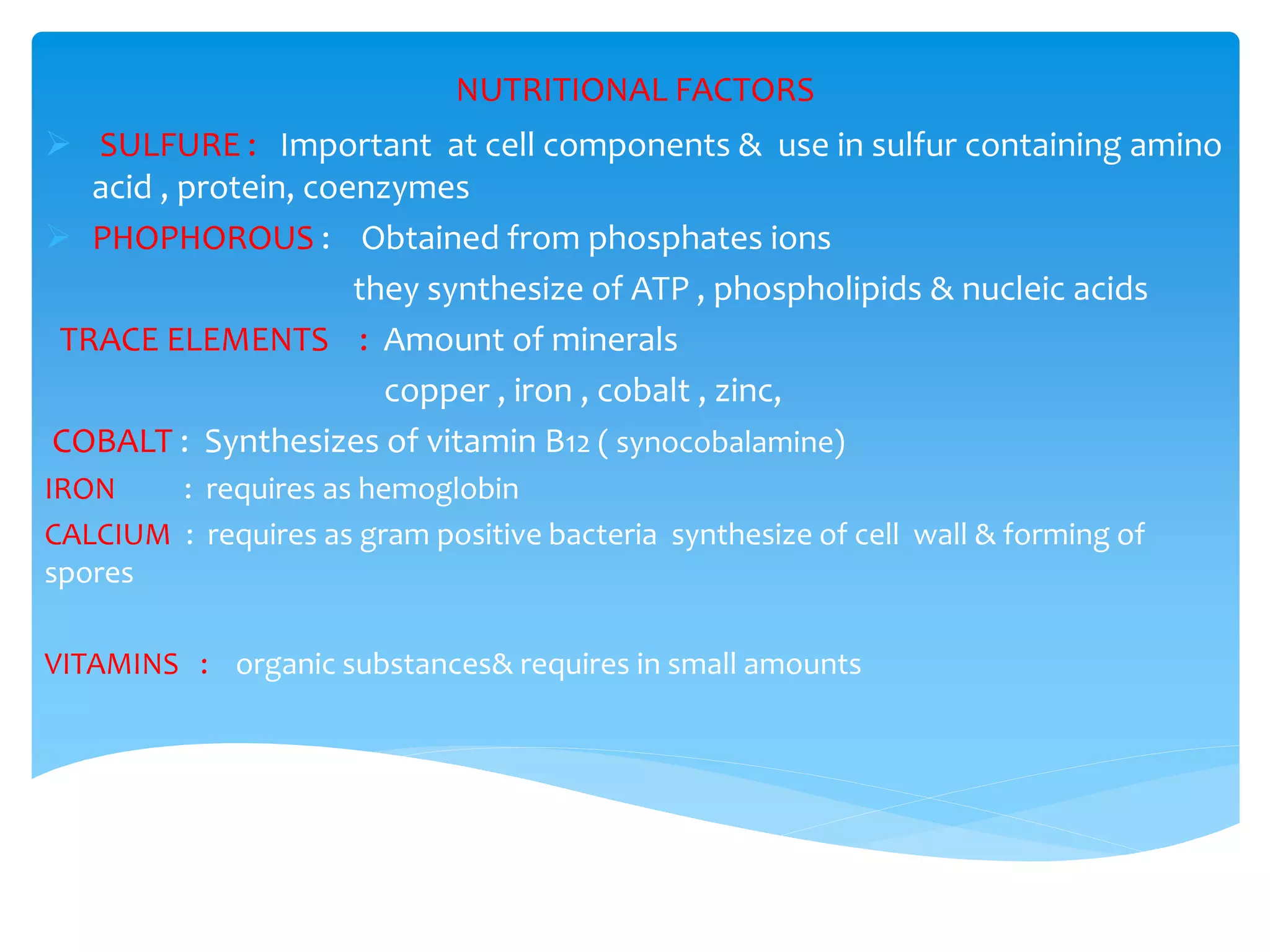 Factors affecting bacterial growth | PPTX