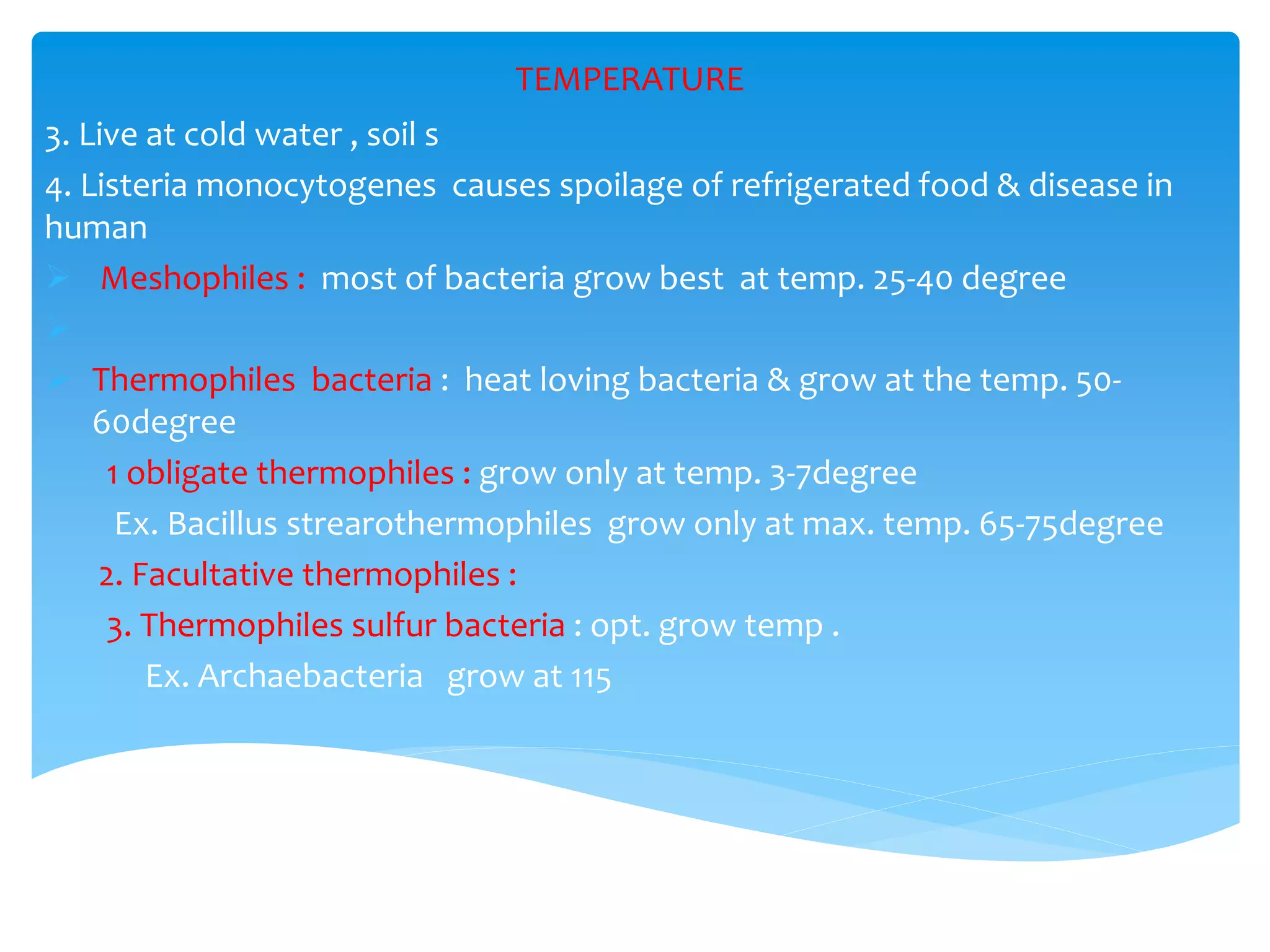 Factors affecting bacterial growth | PPTX
