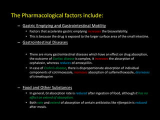 Factors affecting bioavailability. | PPTX