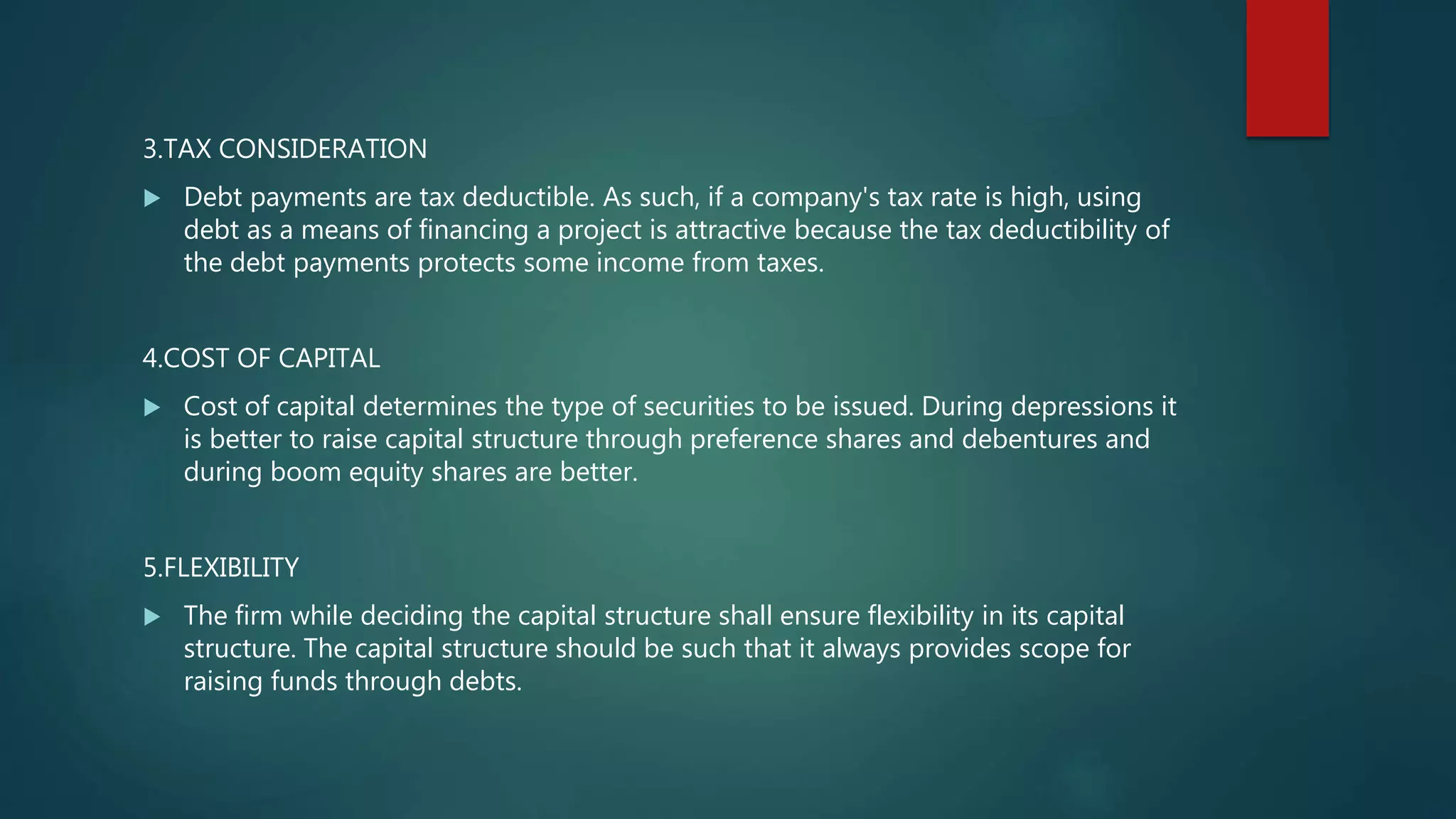 Factors affecting capital structure | PPTX