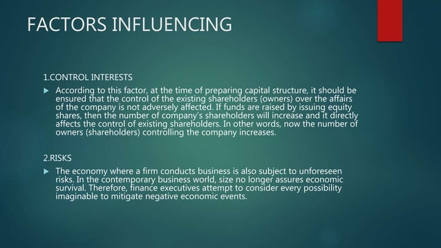 Factors affecting capital structure | PPTX