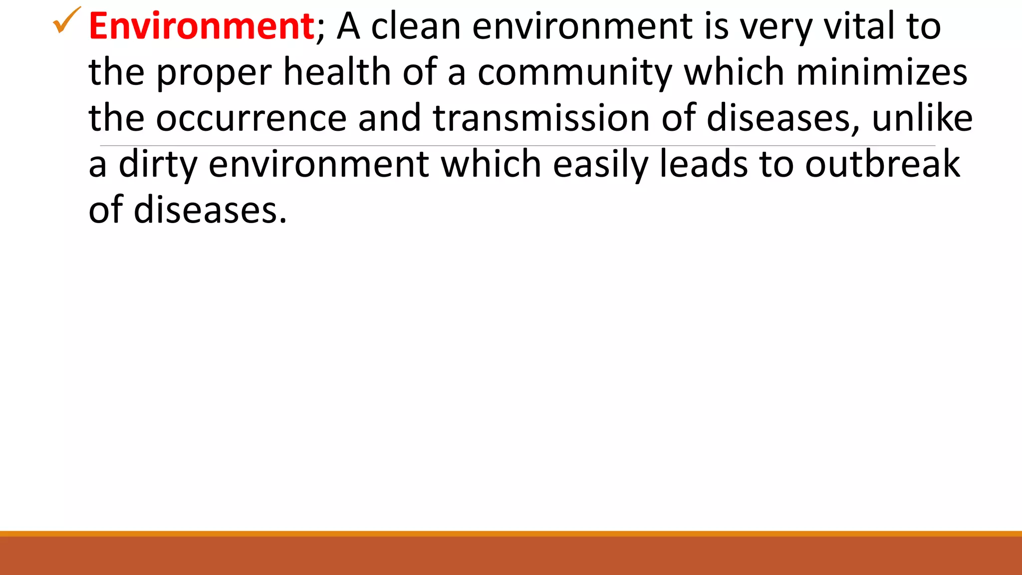 Factors affecting community health | PPTX