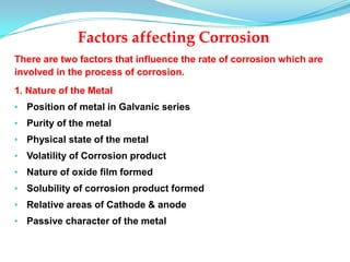 Factors affecting corrosion & control measures | PDF