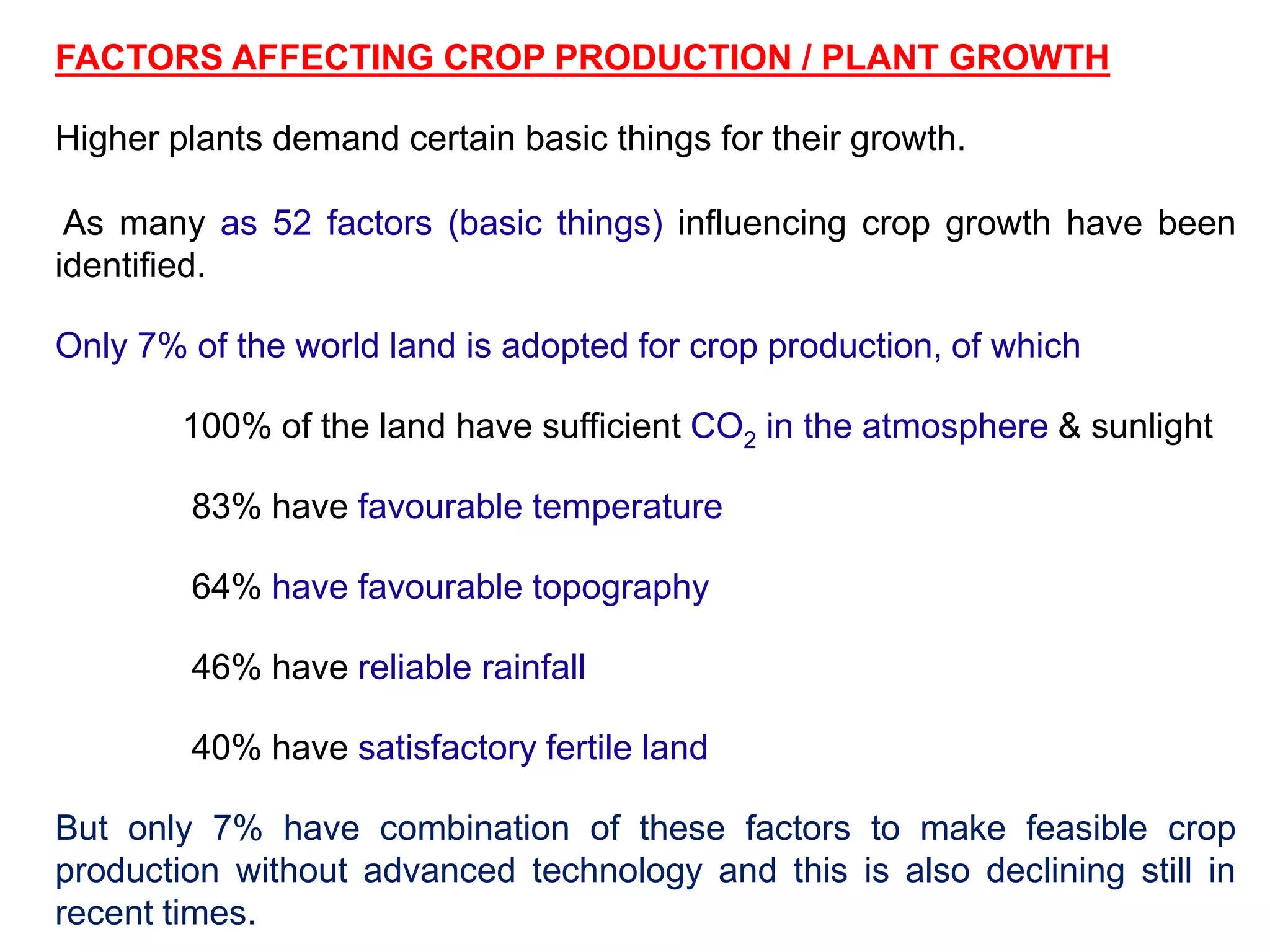 FACTORS AFFECTING CROP PRODUCTION | PPTX