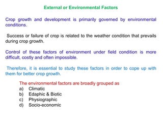 FACTORS AFFECTING CROP PRODUCTION | PPTX